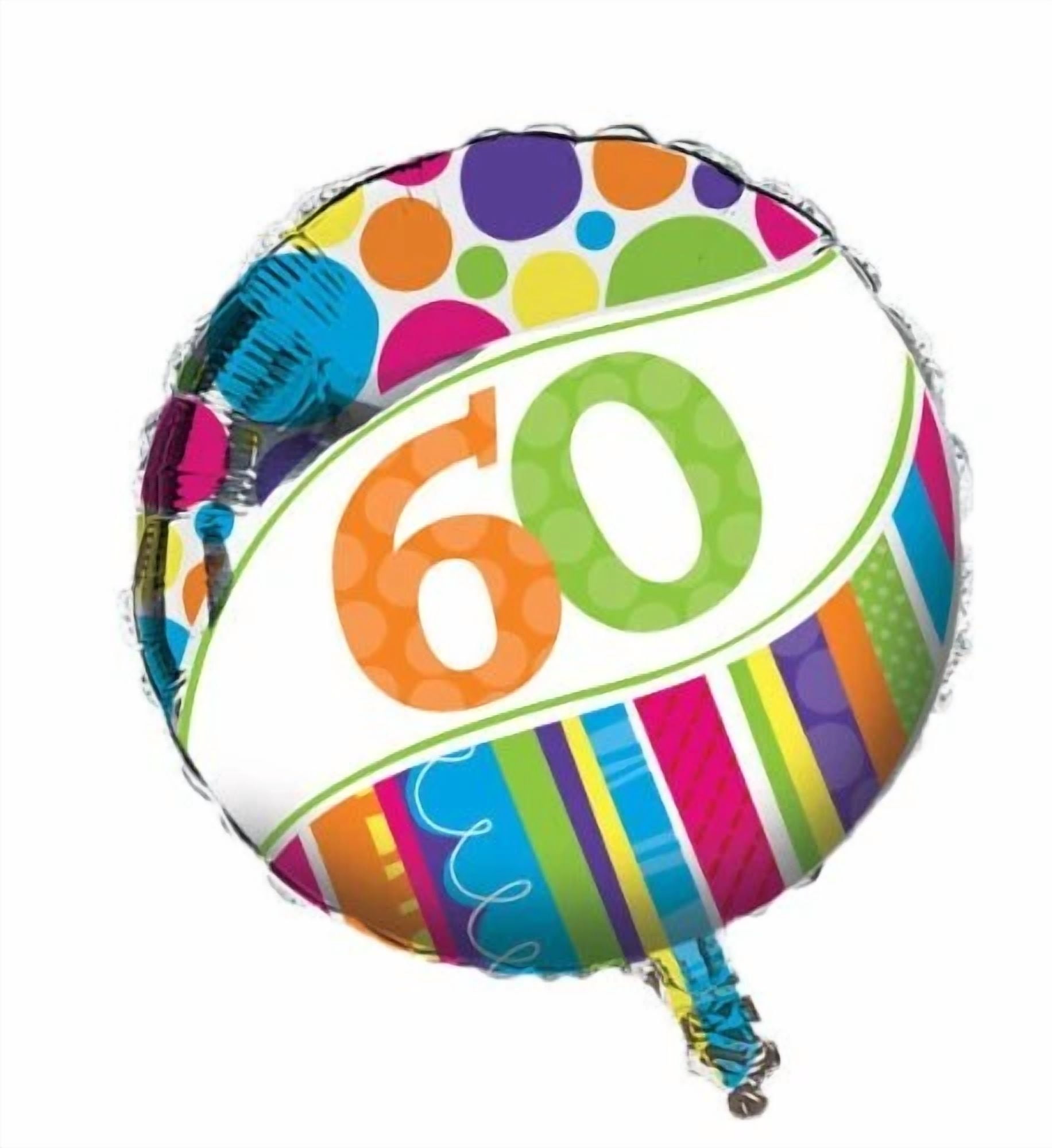 Bright & Bold Polka Dot Stripes Birthday Party Decoration 18" Mylar ...