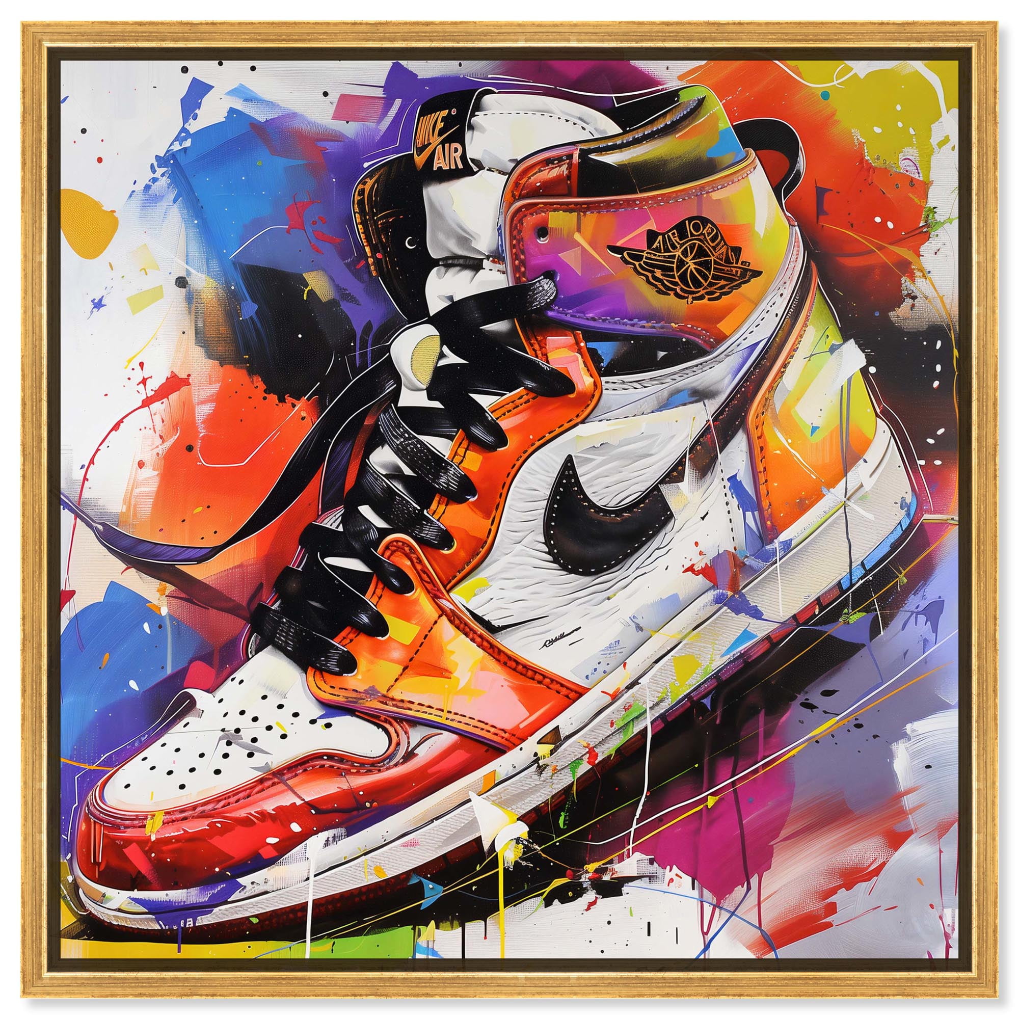 Bright Bold Splash Sneaker Canvas Sneaker Head Prints by Art Remedy ...