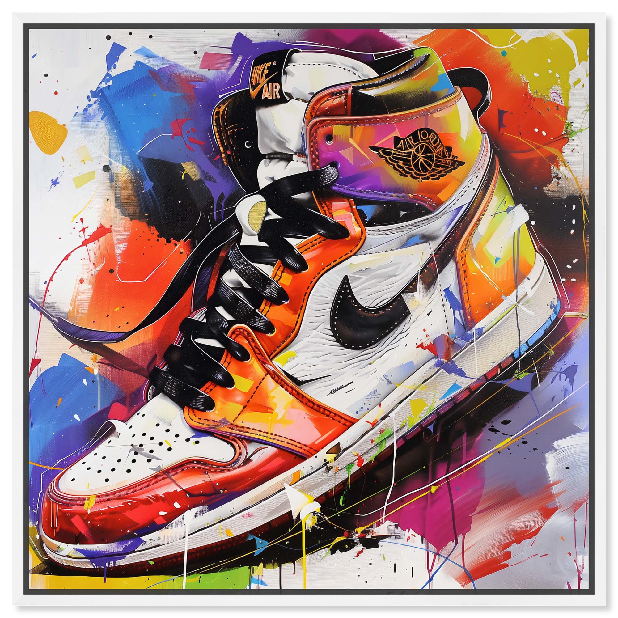 Bright Bold Splash Sneaker Canvas Sneaker Head Prints by Art Remedy ...