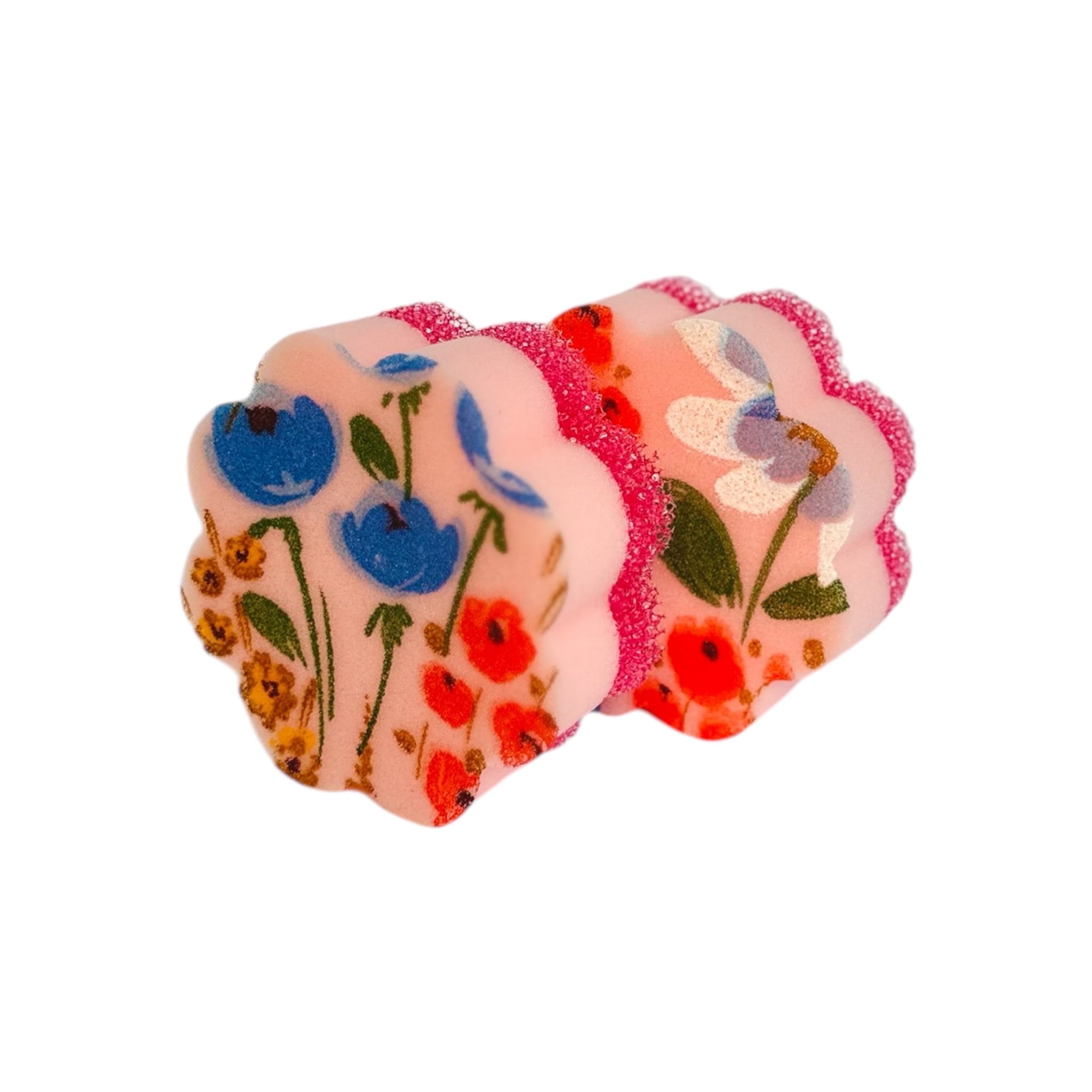 Bright Box Scrub + Wipe Ergo Sponges, 2ct – Pink Floral, Antimicrobial ...