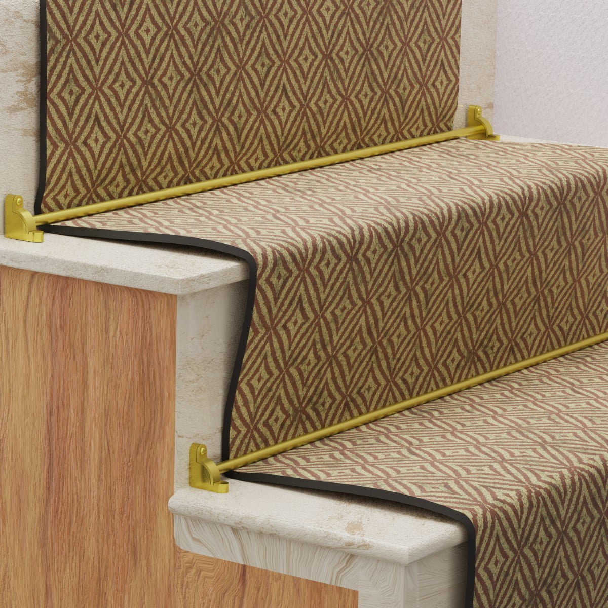 Renovators Supply Bright Brass Carpet Runner Rod Set for Staircases 39 ...