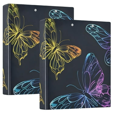 Butterflies and Swirls 3 Ring Hardcover Binders 1.5in Round Rings for ...