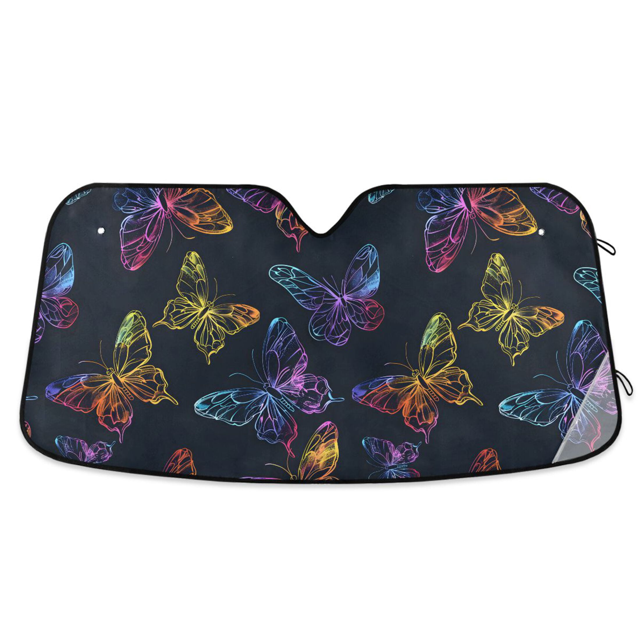 Bright Butterflies Silhouette Car Windshield Sun Shade Foldable Car ...