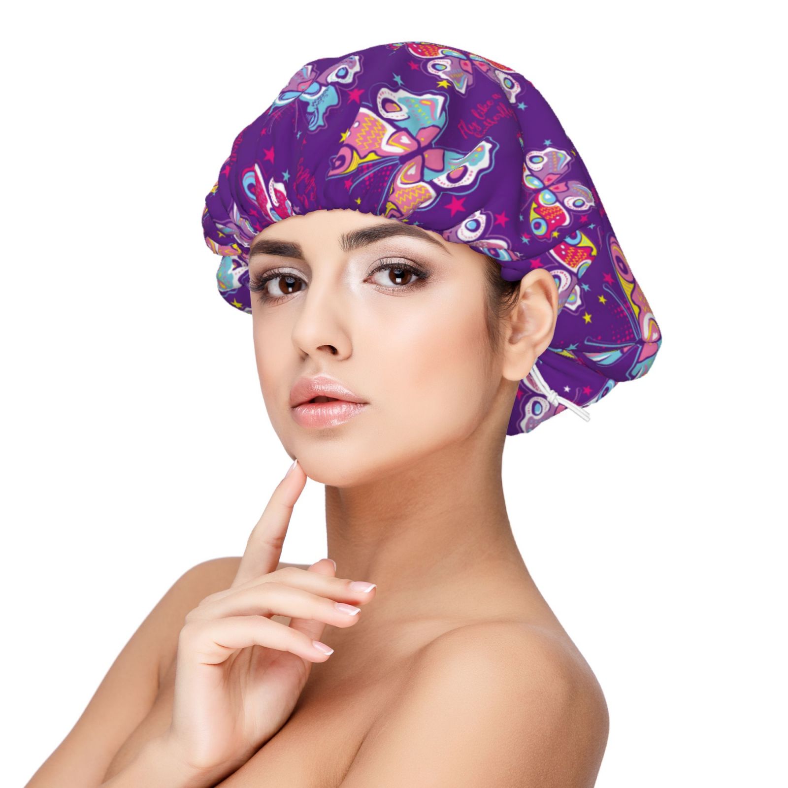 Bright Butterflies Silk Bonnet for Sleeping Women/Men, Adjustable ...