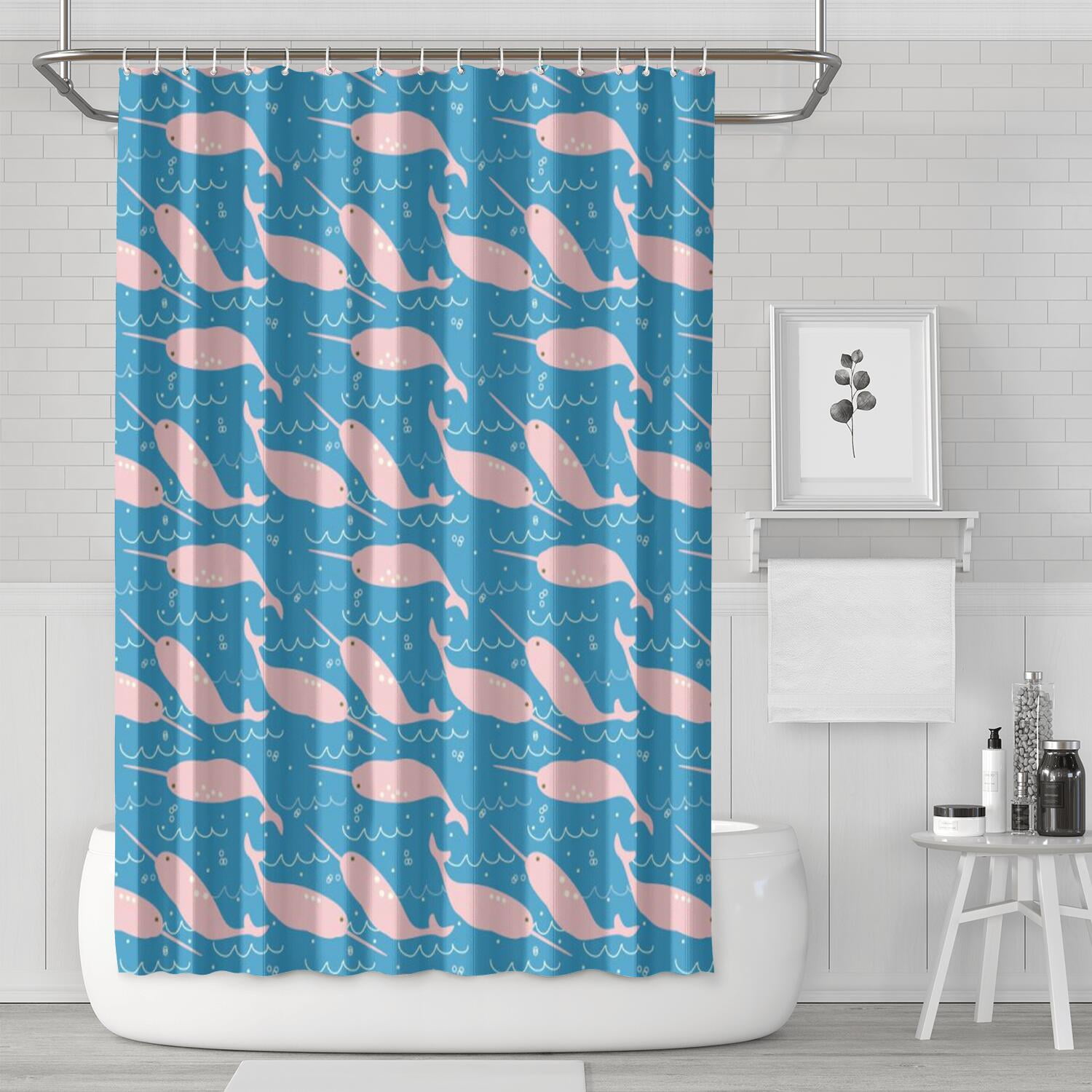 Bright Cartoon Shark Shower Curtain 72x72 Inch, Waterproof Polyester ...