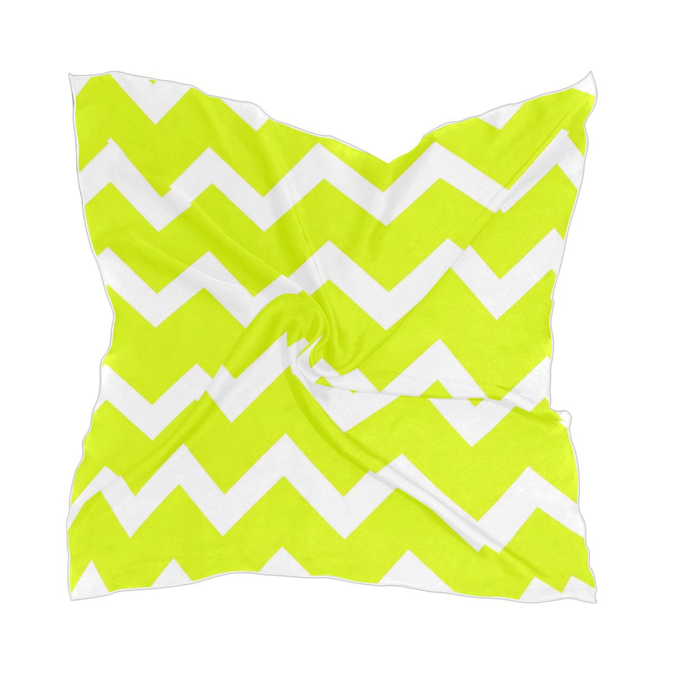 Bright Chevron Pattern 23.62x23.62in Square Scarf Silk like Fabric ...