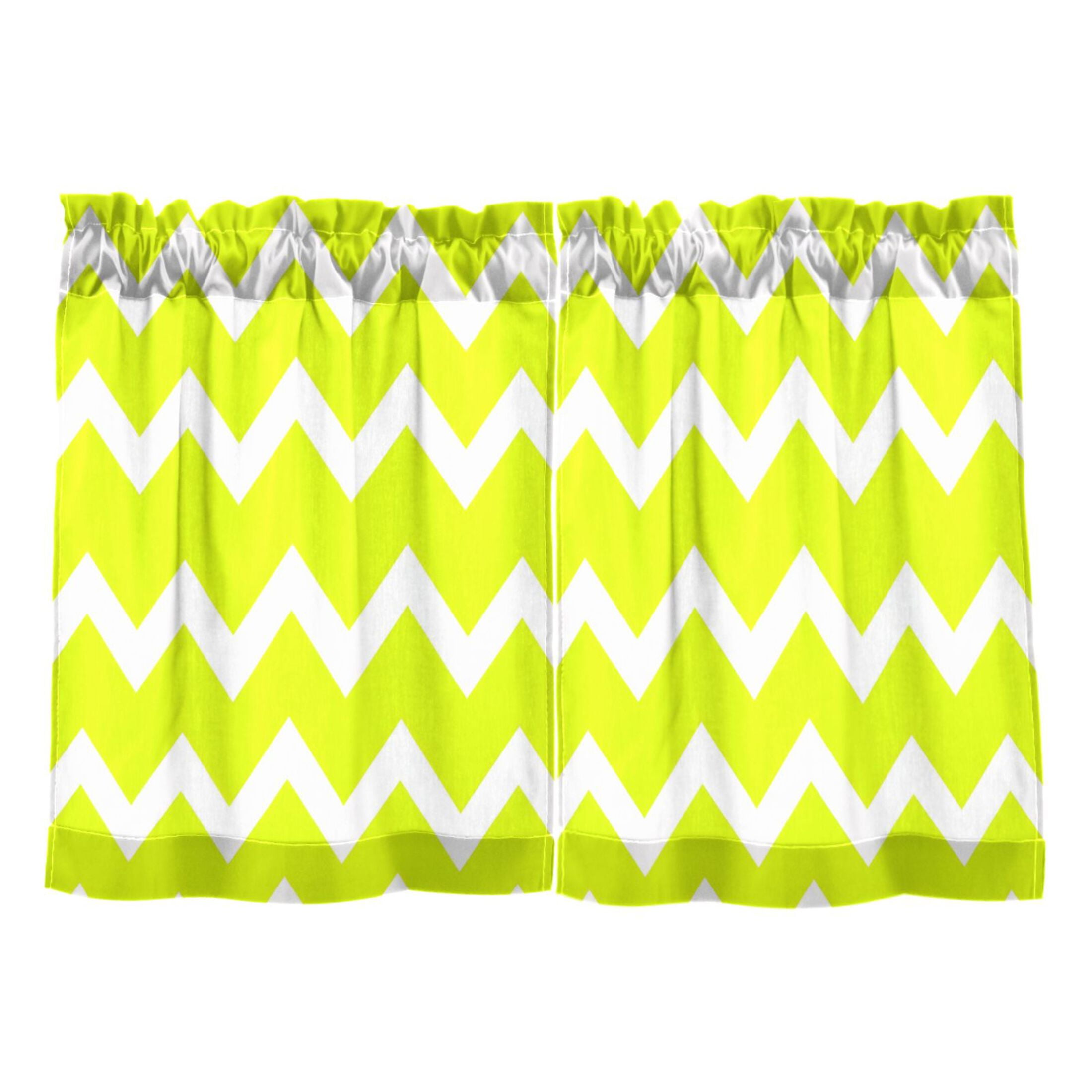 Bright Chevron Pattern Kitchen Curtains Tier Set 27x36 Inch 2 Panels ...