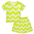 Bright Chevron Pattern Summer Pajama Set Soft Cotton Short Sleeve ...