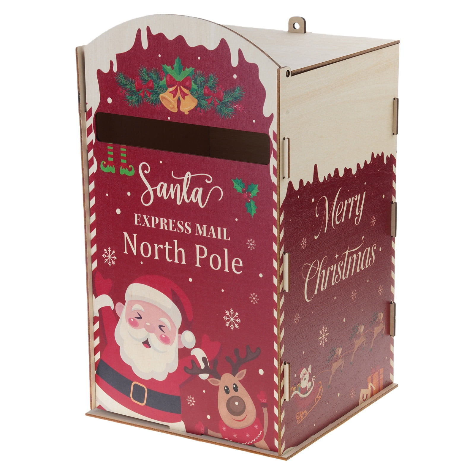 Bright Christmas Print Wooden Letter Container Simple Setups Manual ...
