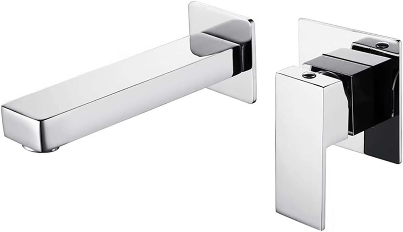 Bright Chrome Bathroom Waterfall Basin Mixer Faucet Single Lever Wall ...