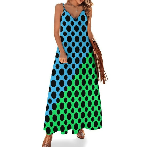 Bright Color Block Dress Geometric Aesthetic Bohemia Long Dresses ...