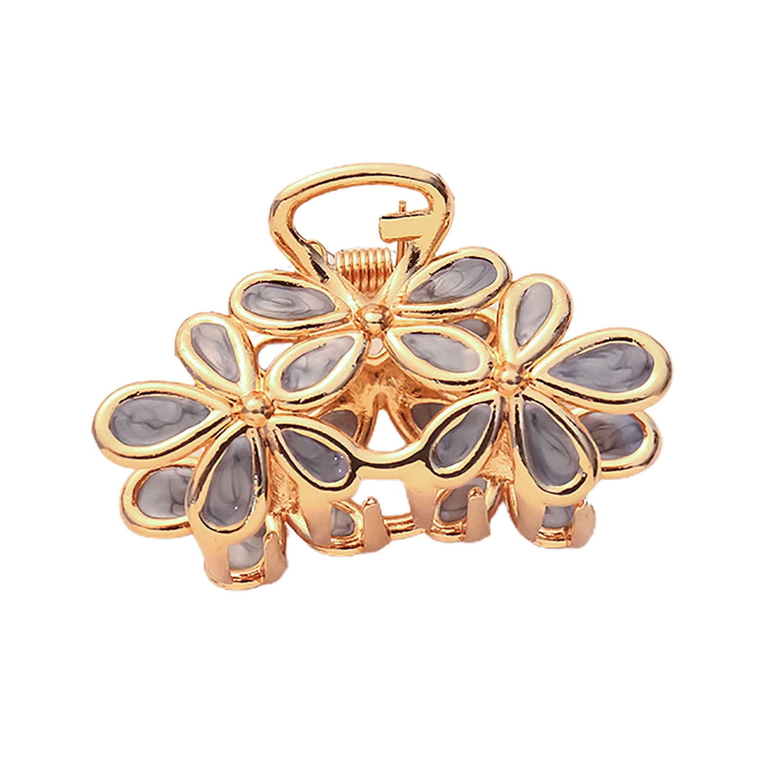 Bright Color Crossing Teeth Big Hair Clip Alloy Sweet Flower Shape Hair ...