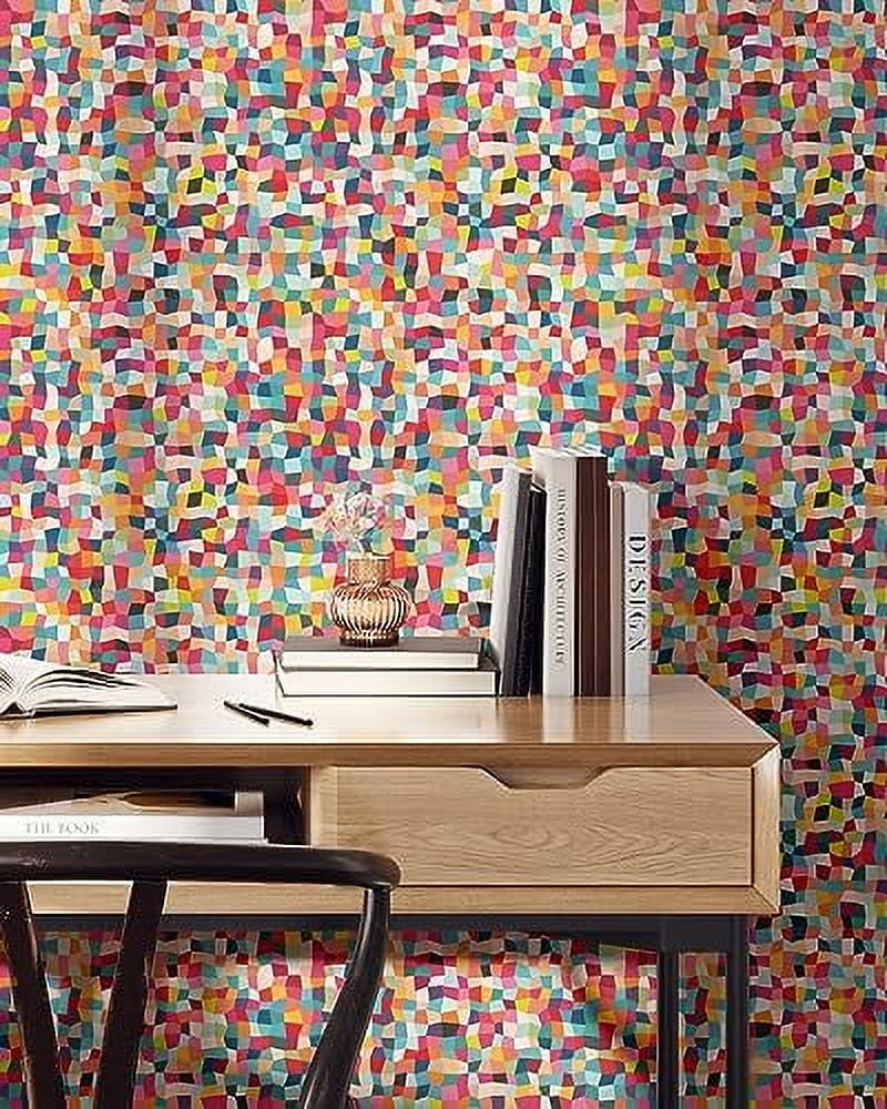 Bright Color Squares Wallpaper | Removable Self Adhesive Abstract ...
