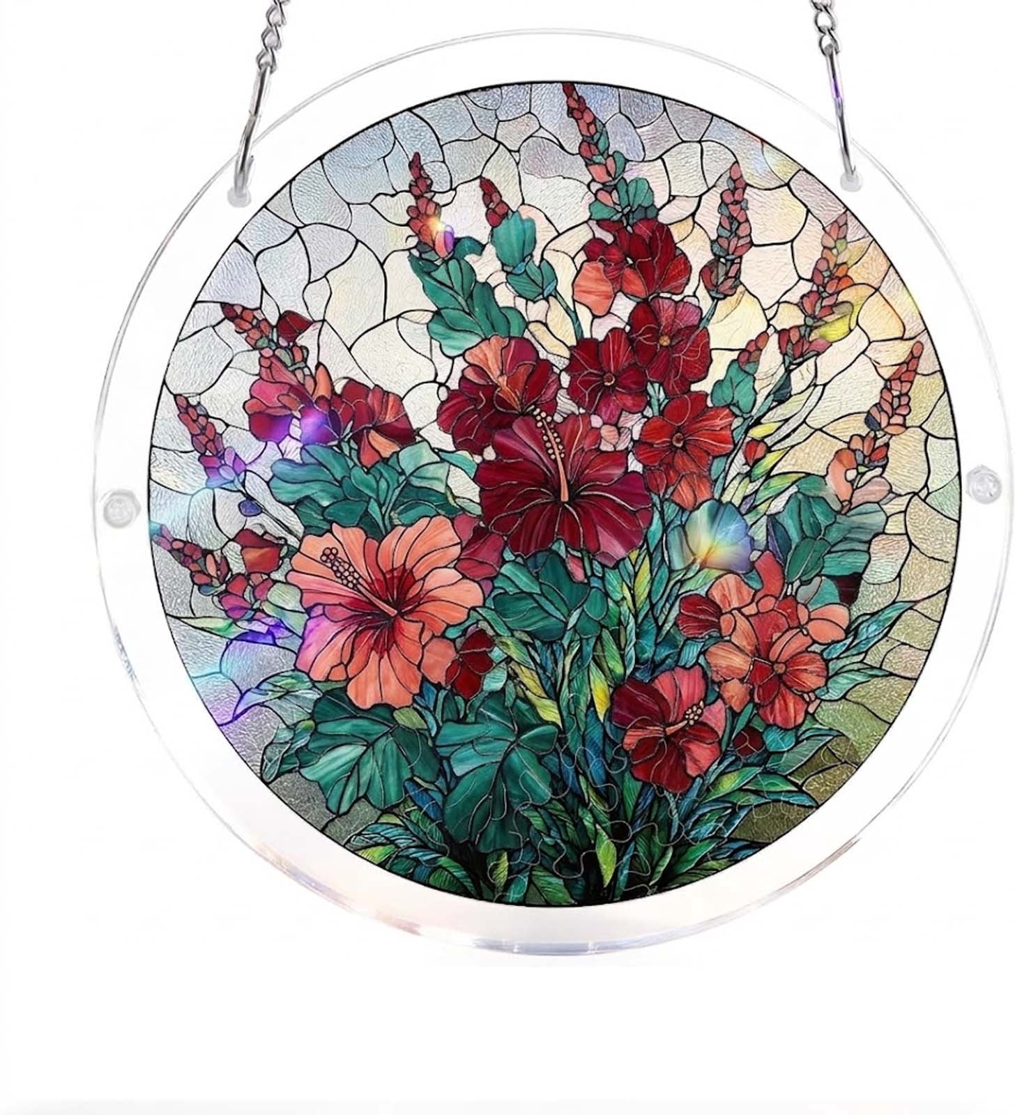 Bright Colored Acrylic Puzzle Window Hanging Pendant, Hand-Assembled ...