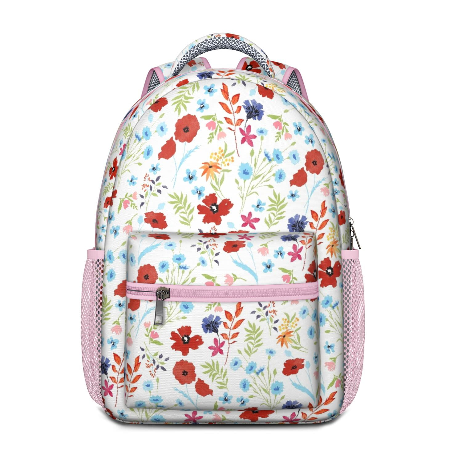 Bright Colorful Floral School Backpack - Ergonomic Waterproof Bookbag ...
