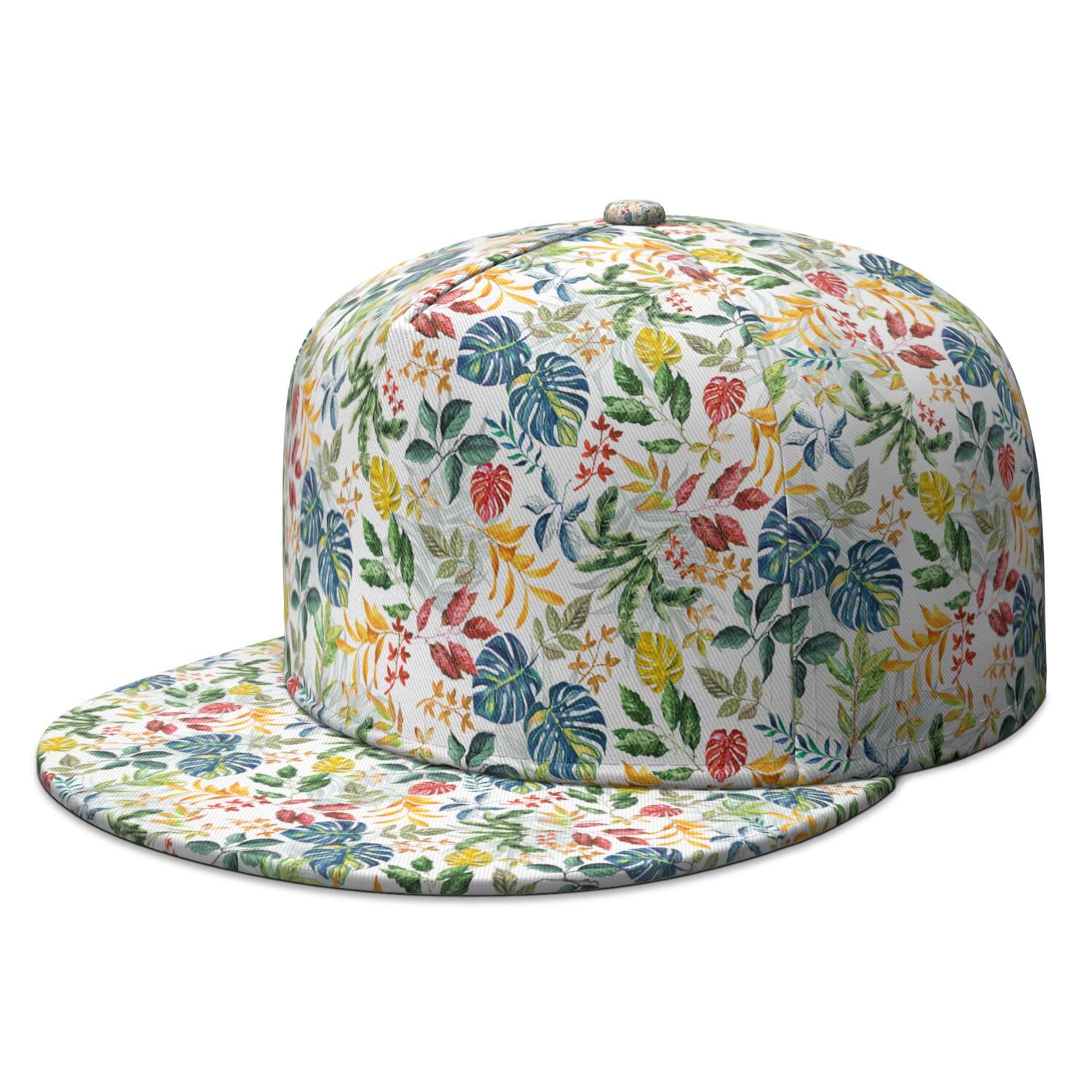 Bright Colorful Floral Snapback Hat, Adjustable Baseball Cap, Summer ...