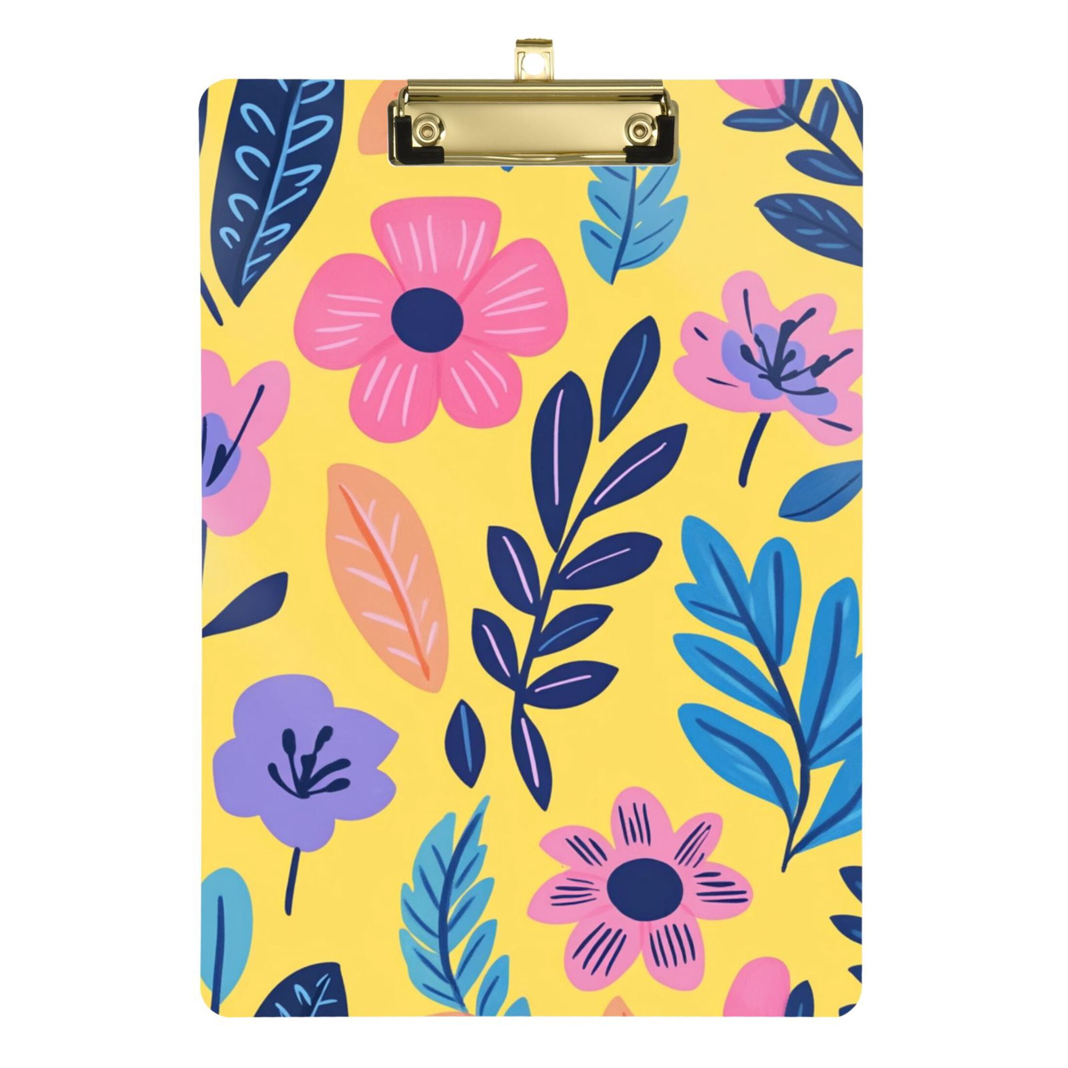 Bright Colorful Flowers and Leaves Acrylic Clipboard Drawing Board ...