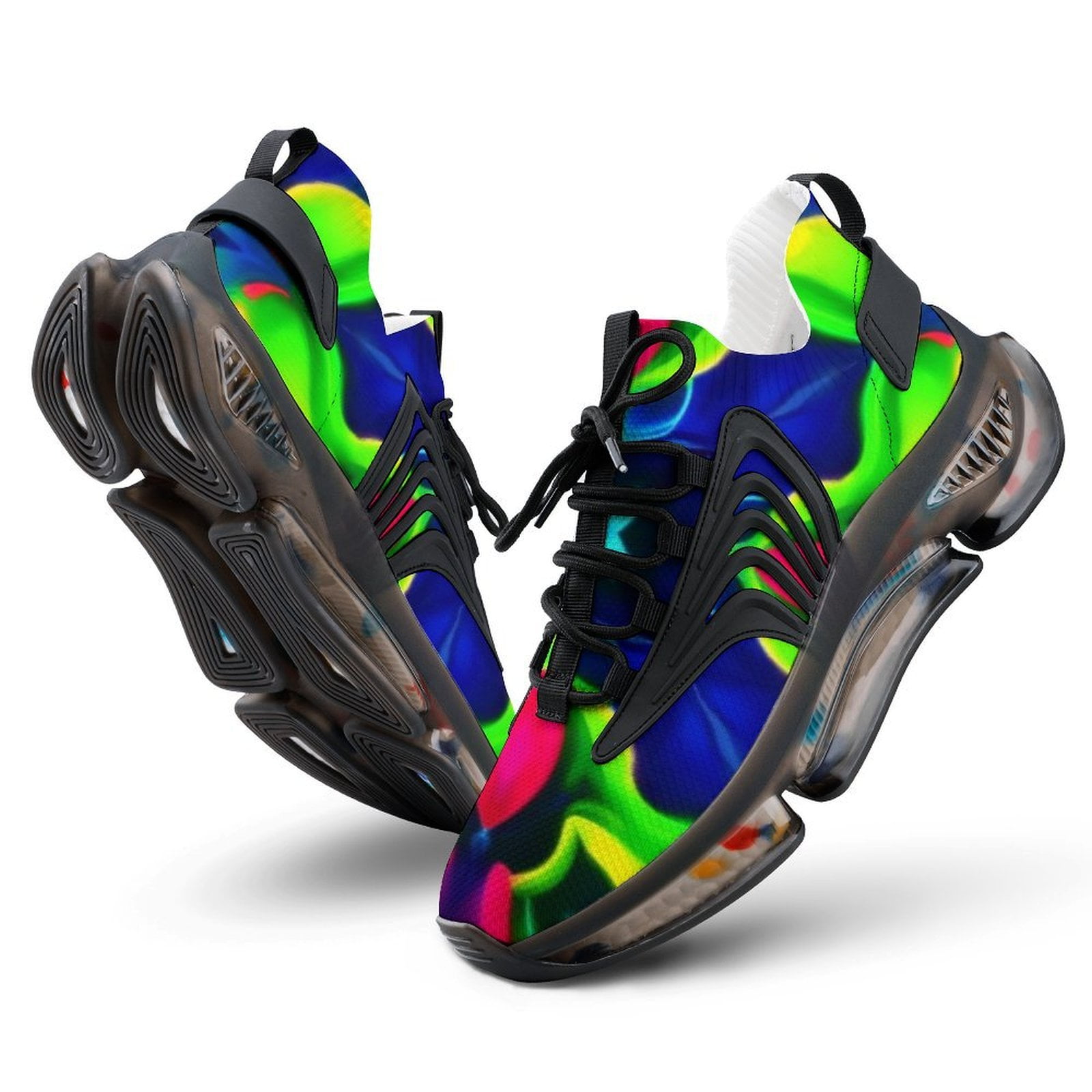 Bright, Colorful Kaleidoscopic Abstract Design Walking Shoes for Men ...