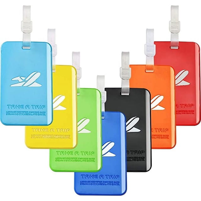 Aphlos Bright Colorful Luggage Tags, Durable Plastic Baggage Labels ...