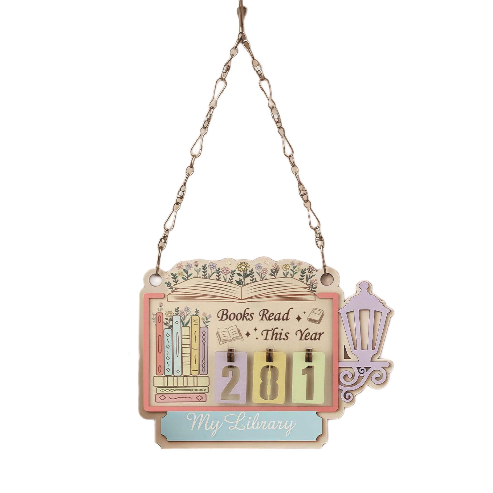 Bright Colorful Wooden Book Counter for Learning and Home Decor with ...