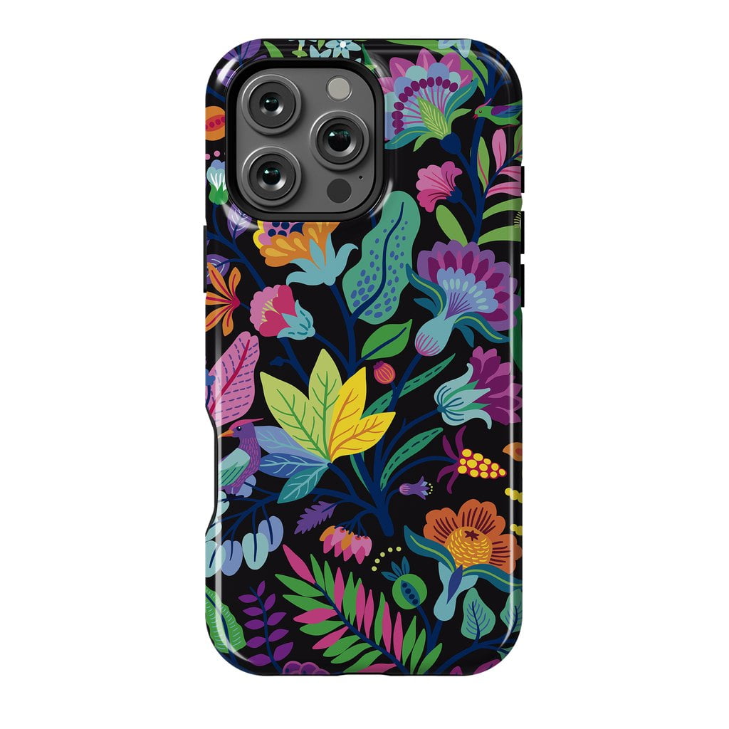 Bright Colors Flower Pattern Tough Case for iPhone 11 to 17 Series ...