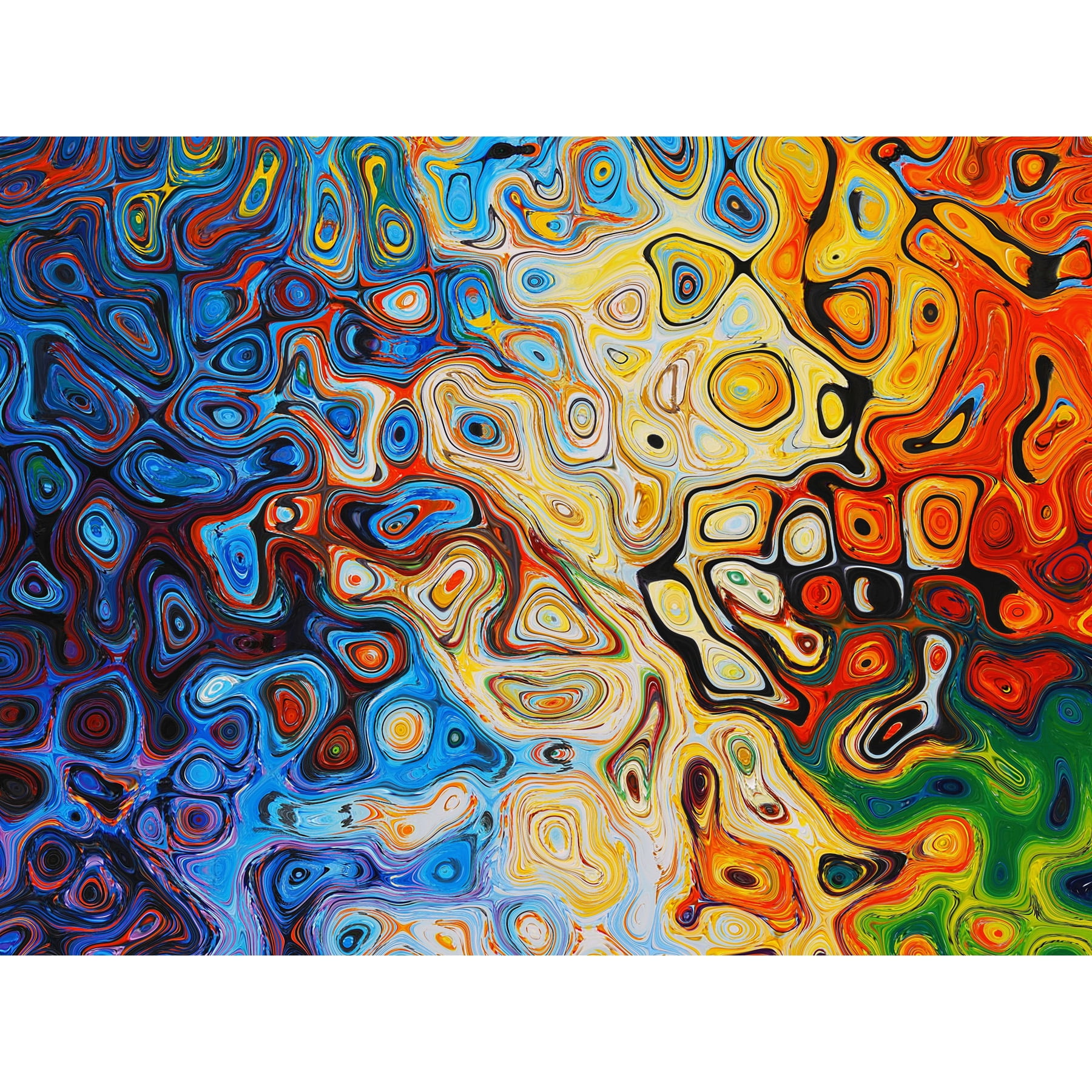 Bright Colourful Abstract Shapes Painting Extra Large XL Wall Art ...