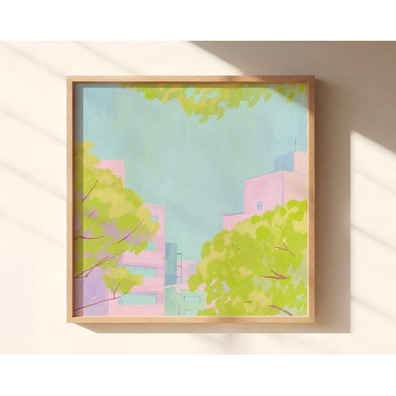 Bright Colourful Wall Art Square Print Trendy Summer Wall Art ...