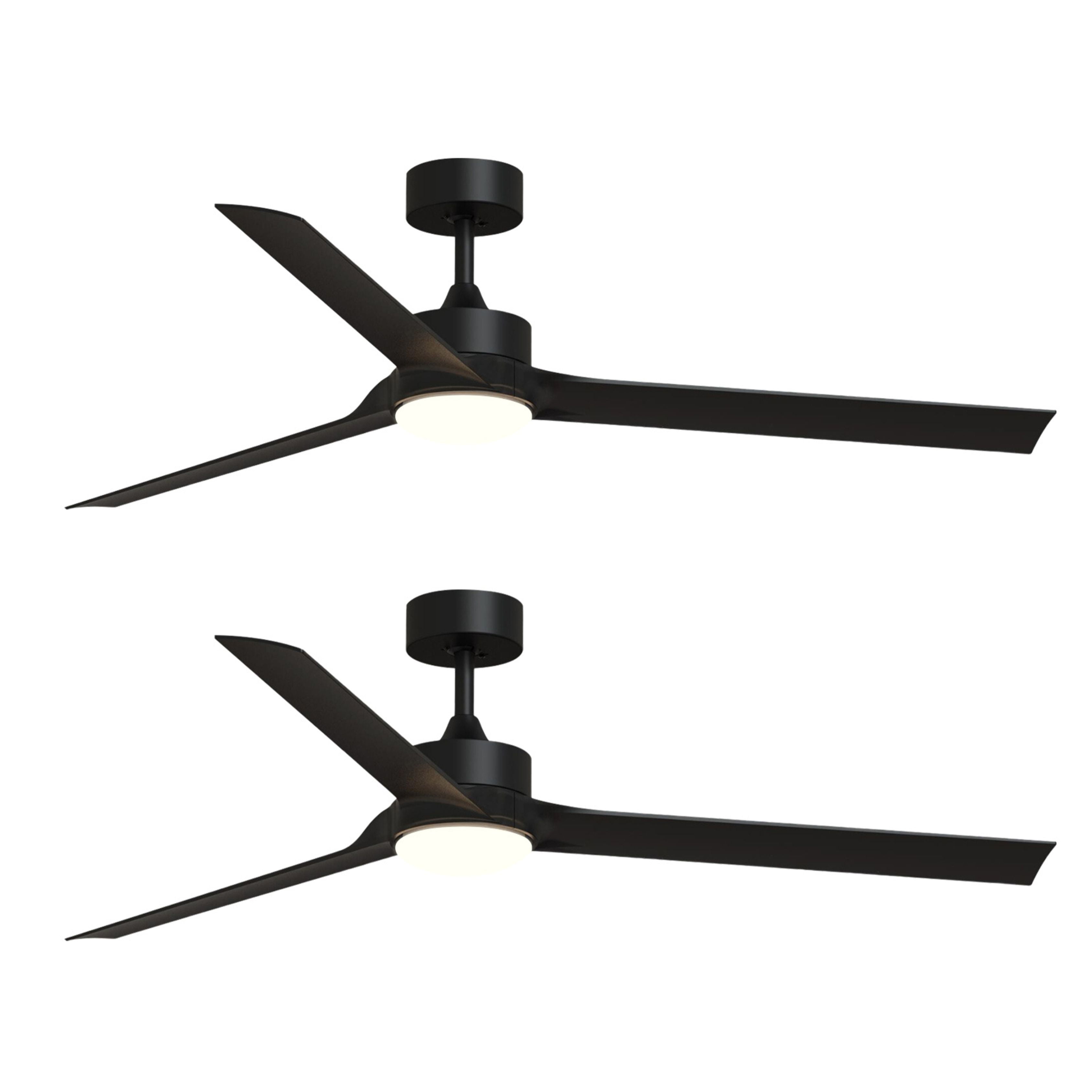 Bright Corners 60 Inch Black Ceiling Fans with Lights, Remote, Smart ...