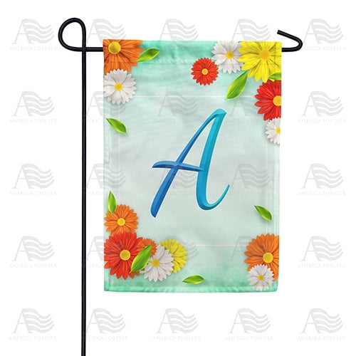Bright Cosmos Monogram Vibrant Shabby Chic Floral Initial Outdoor ...