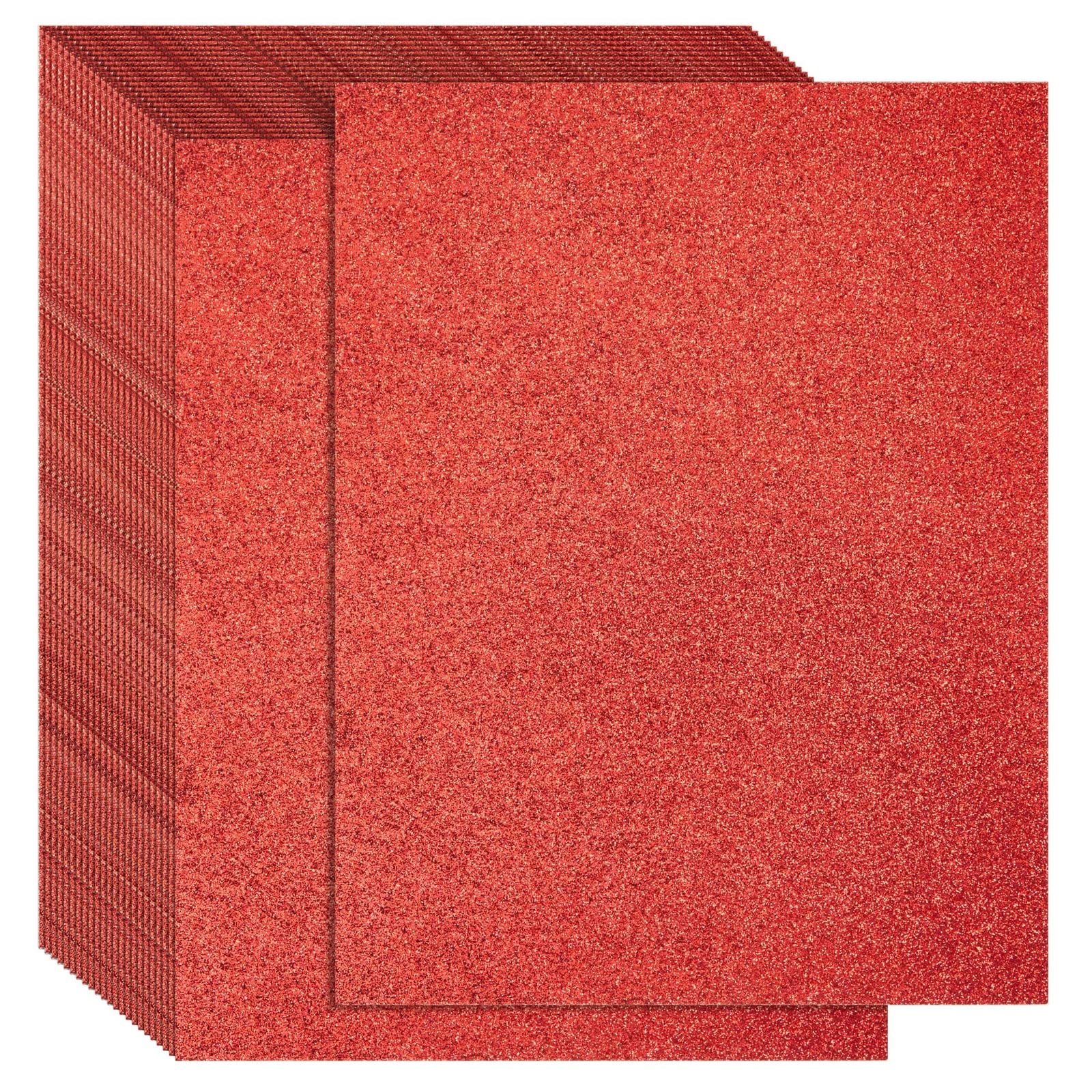 Bright Creations 24 Sheets STF9 Red Glitter Cardstock Paper 8.5 x 11 ...