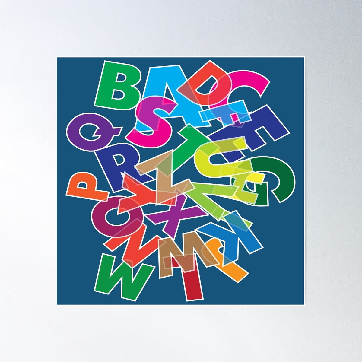 Bright Dancing Alphabet Letters Poster Wall Art, Modern Wall Decor For ...