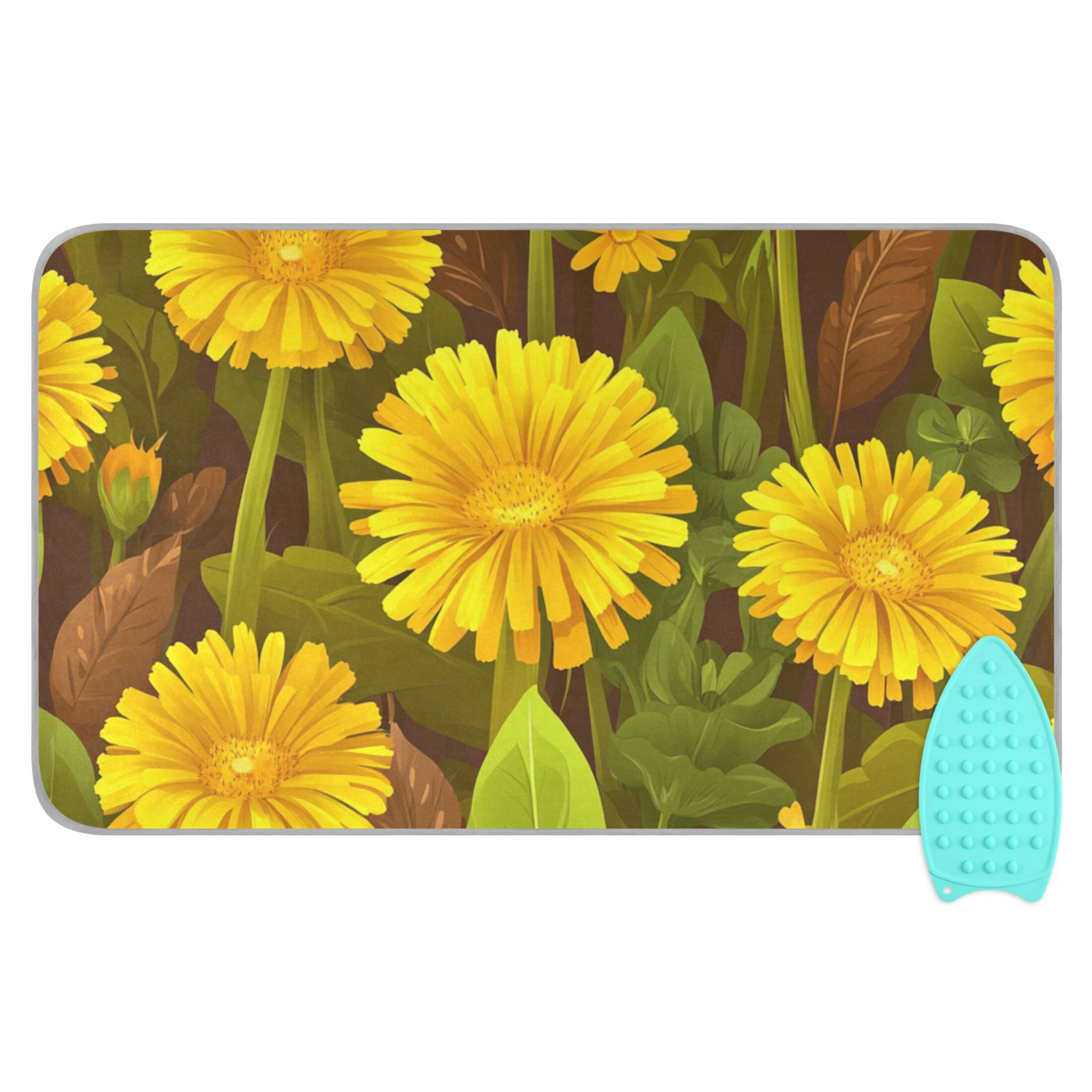 Bright Dandelion Flower Pattern Ironing Mat Blanket for Table Top ...