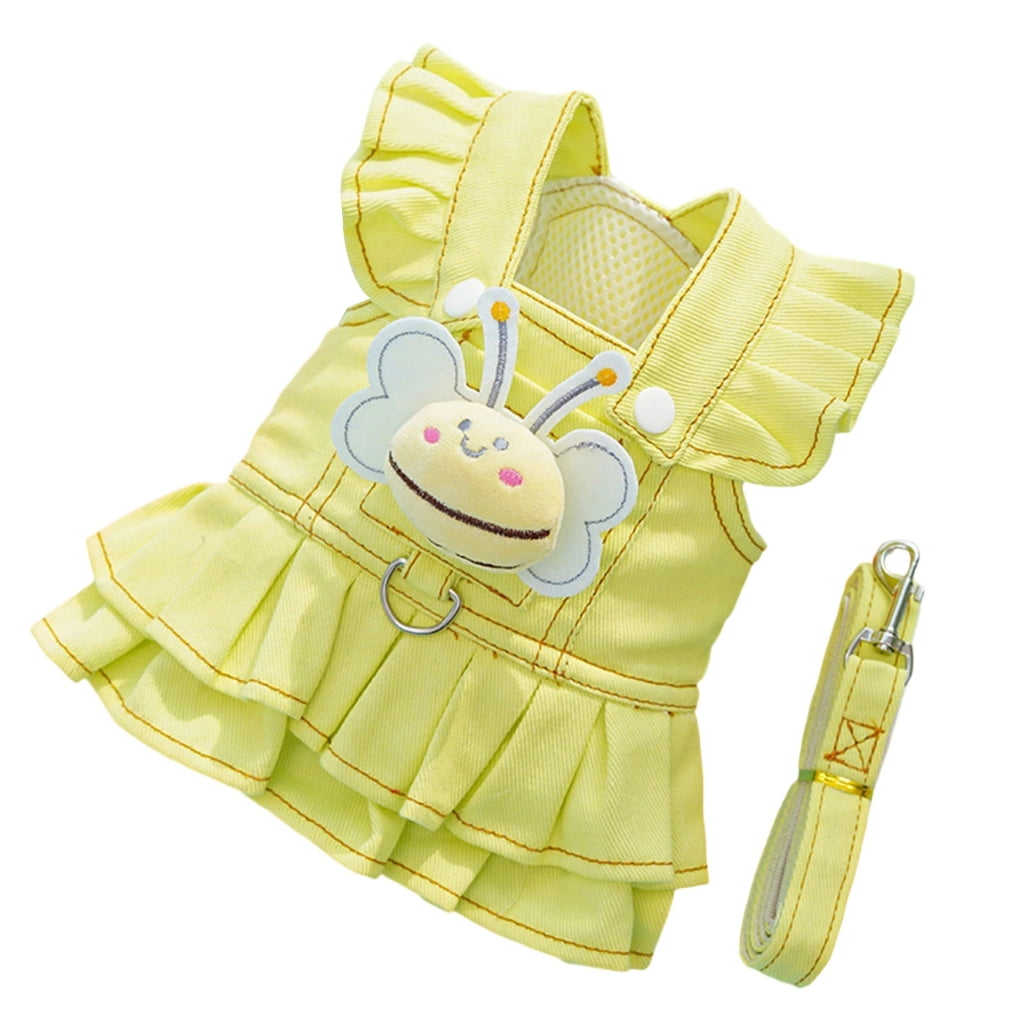 Bright Dog Harness Dress with Leash for Small Breeds Walking Training ...