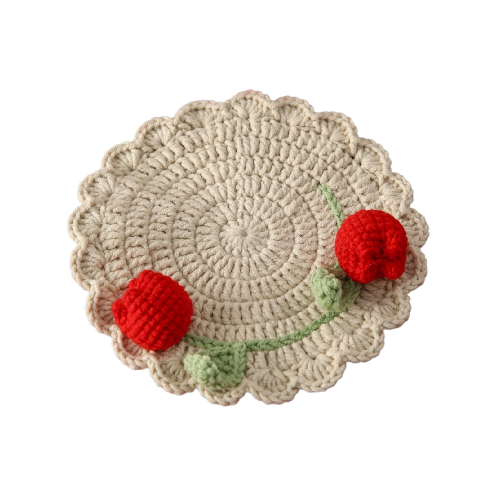 Bright Double Headed Tulips Coasters Set Handcrafted Tabletop ...