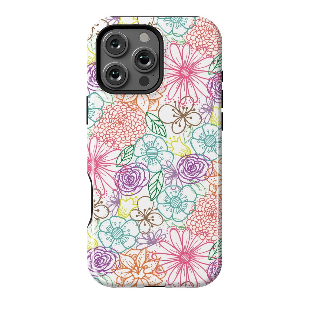 Bright Floral Botanical Garden Phone Case for iPhone 11 12 13 14 15 16 ...