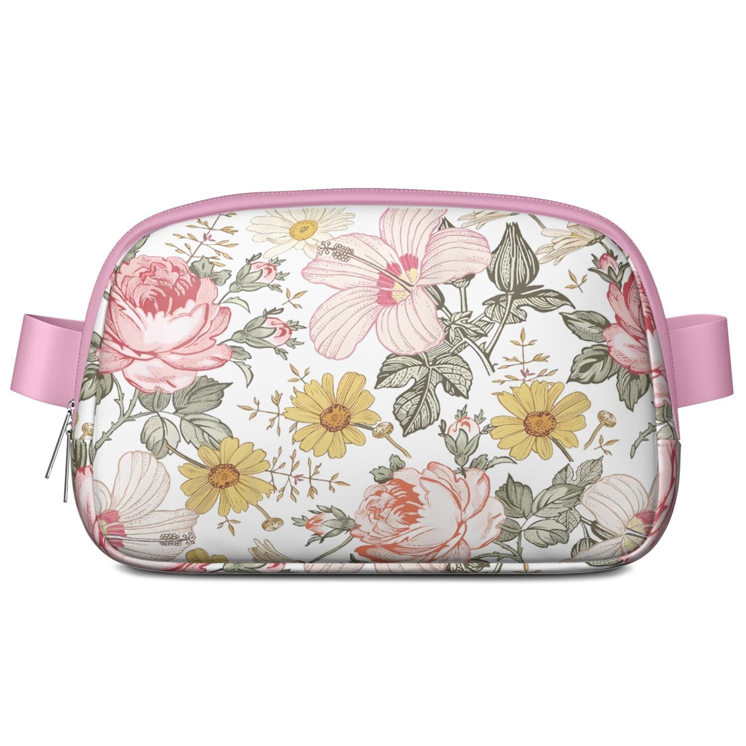 Bright Floral Fanny Pack – Summer Garden Waist Bag with Artistic Bloom ...