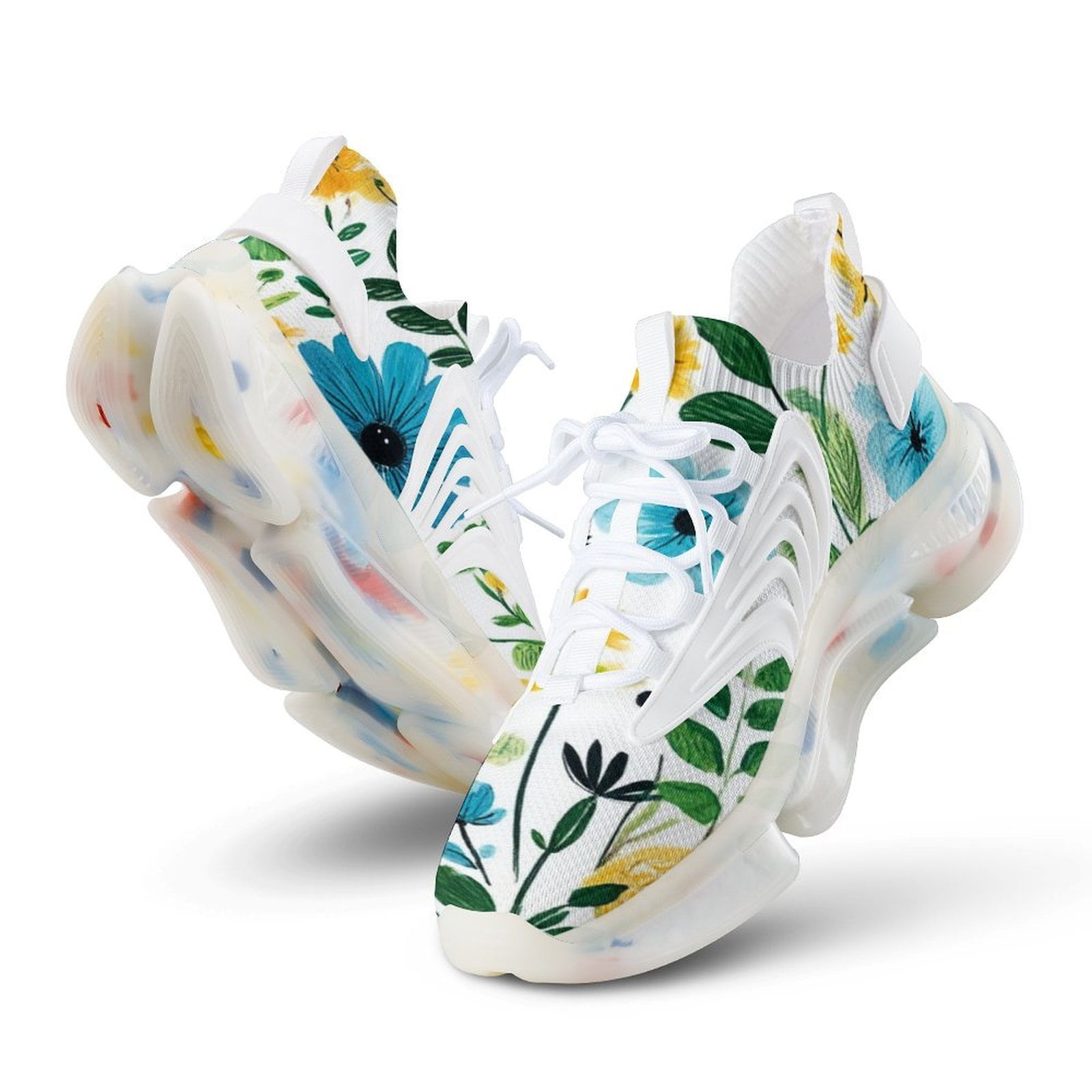 Bright Floral Summer Pattern Design Walking Shoes for Men Woman ...