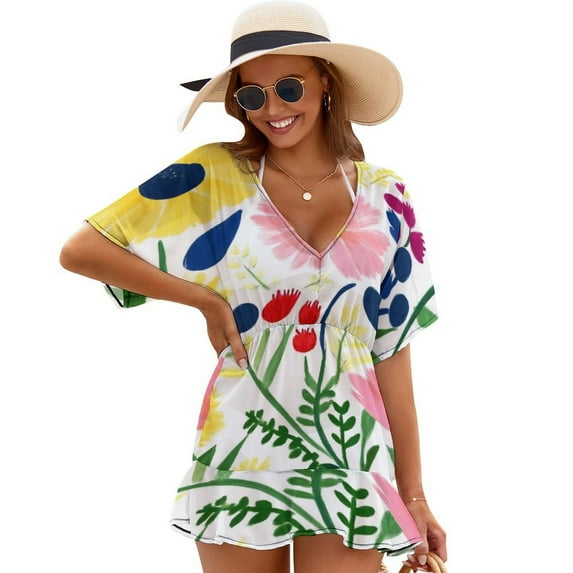 Bright Floral Summer Print Design Women's Luxury Party Dress Evening ...