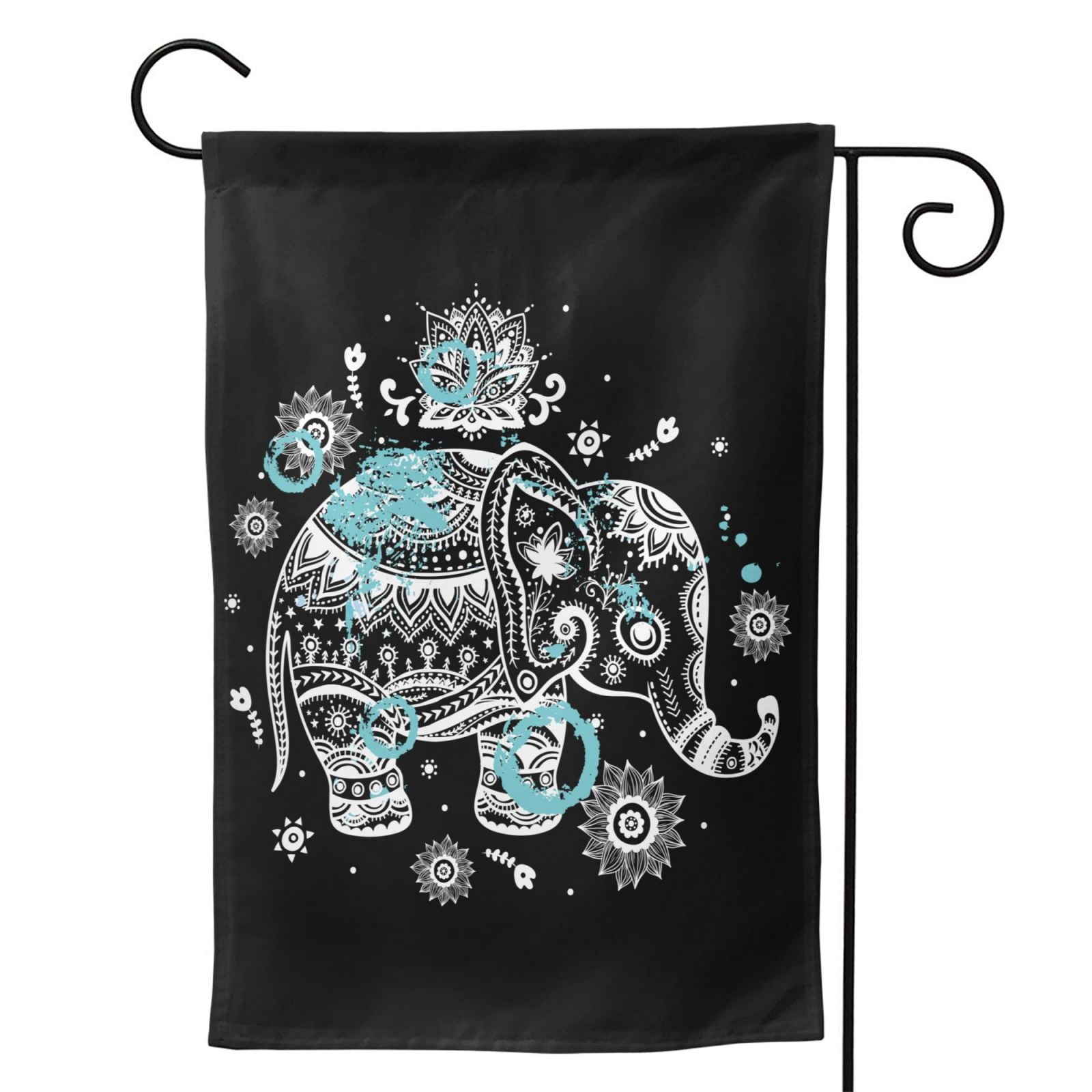 Bright Flower Elephant Boho Garden Flag 12.5"X18" Outdoor Indoor Garden ...