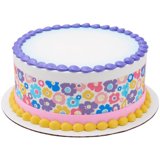 Bright Flowers 3 Strips Edible Frosting Photo Cake Border Decoration ...
