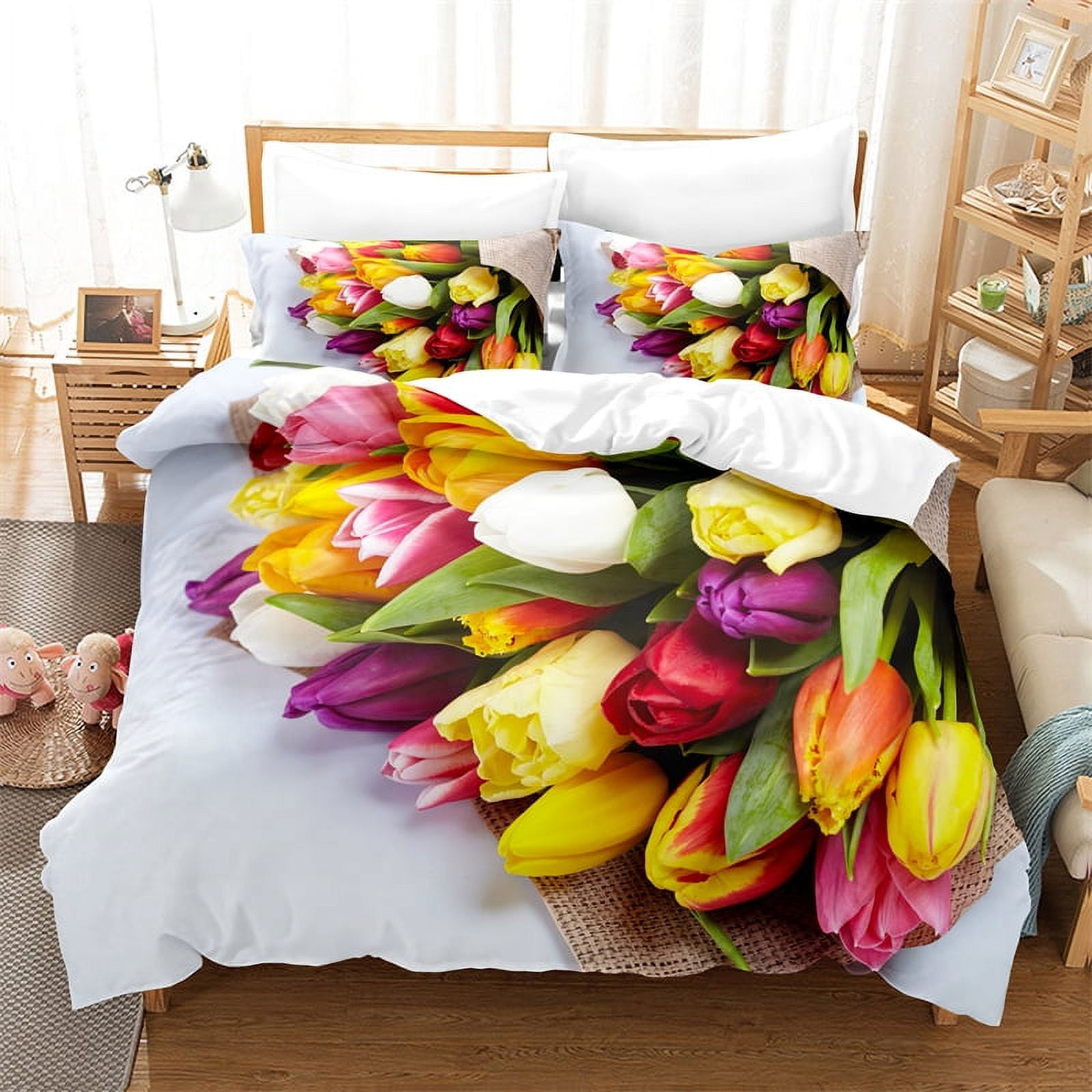Bright Flowers Bedding Set Duvet Cover Set 3d Bedding Digital Printing ...