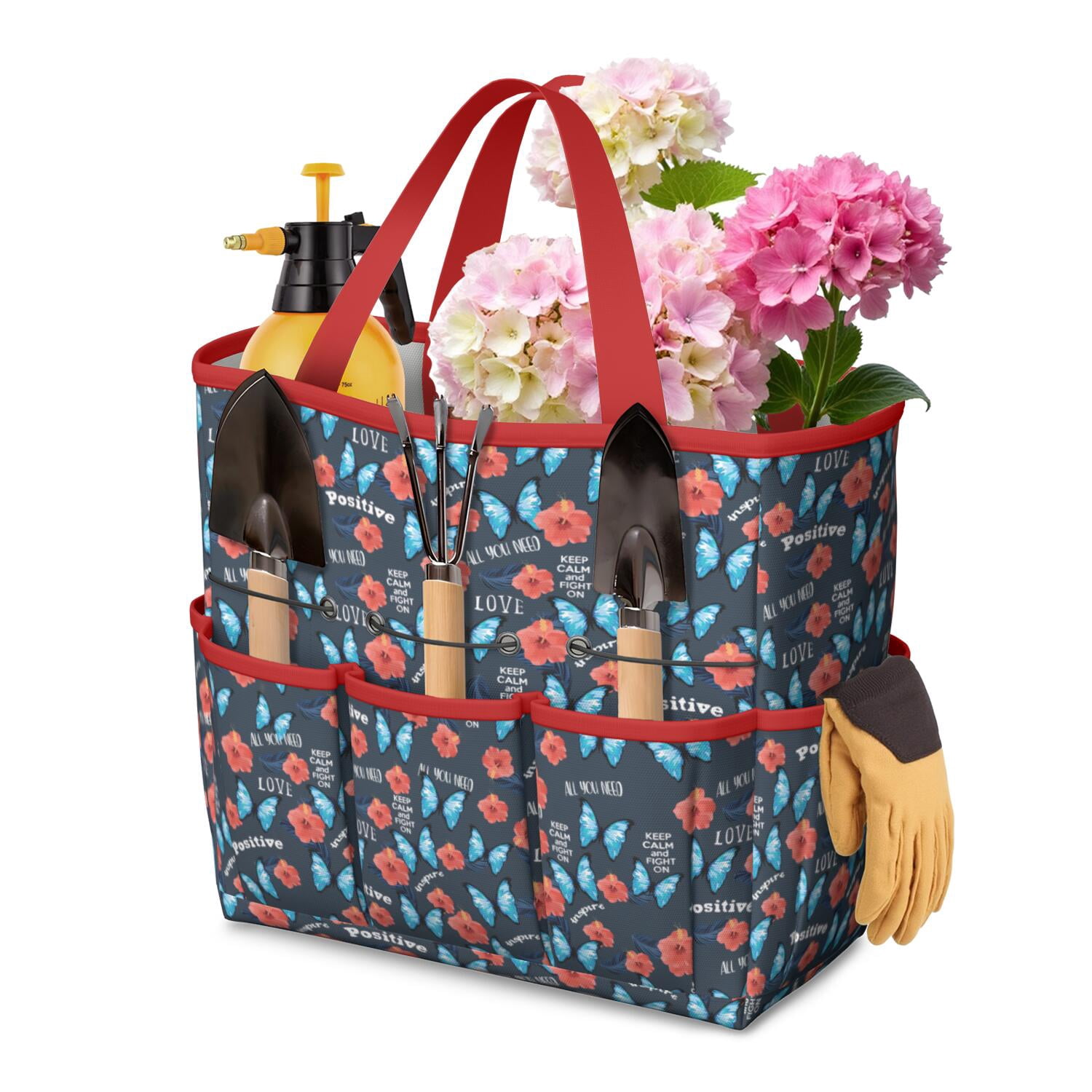 Bright Flowers Garden Tools Bag, Water-proof Oxford Garden Tote Home ...