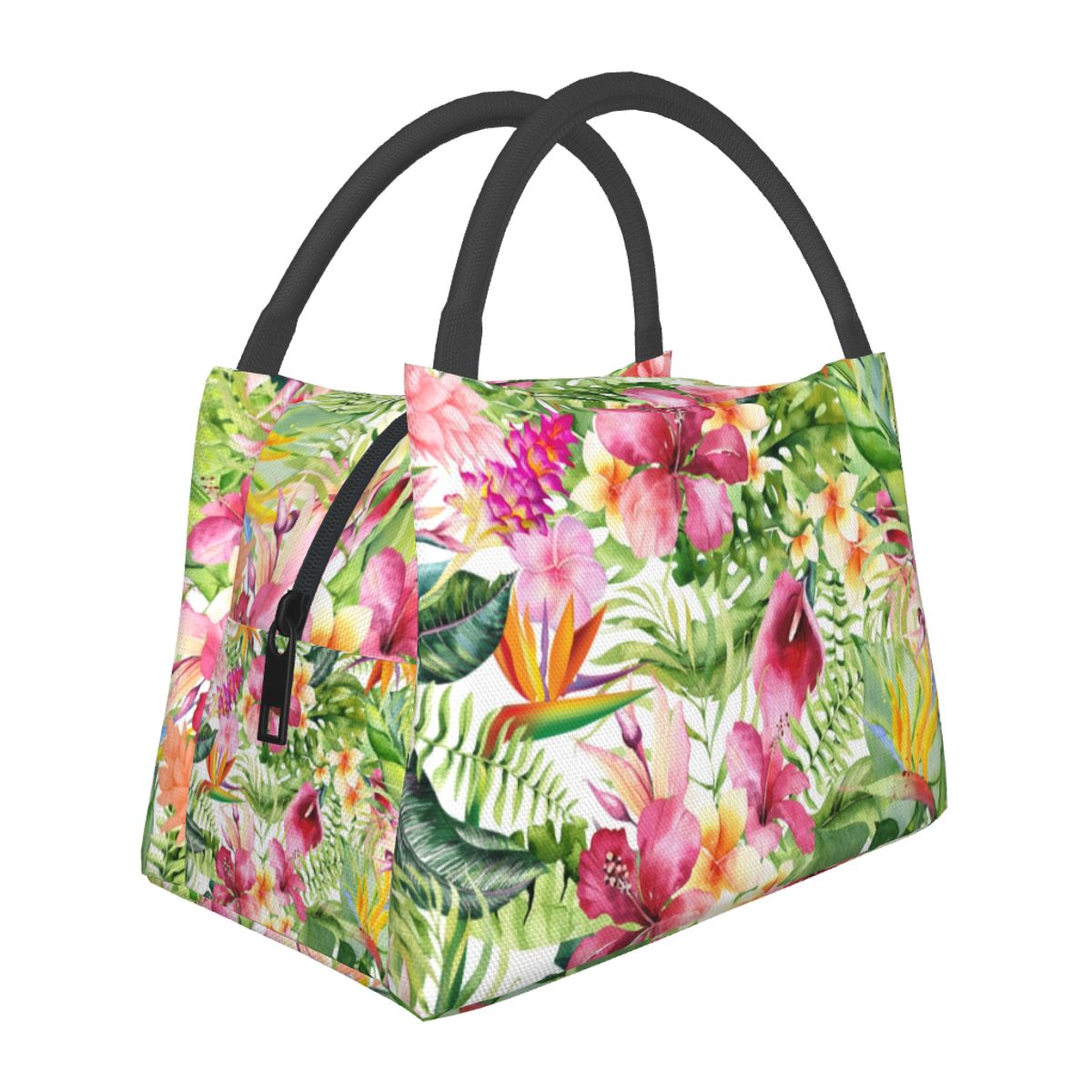 Bright Flowers Lunch Bag Tropical Hawaiian Floral Graphic Design Lunch ...