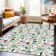 Colorful Blooming Flowers Area Rugs For Living Dinning Room Modern ...