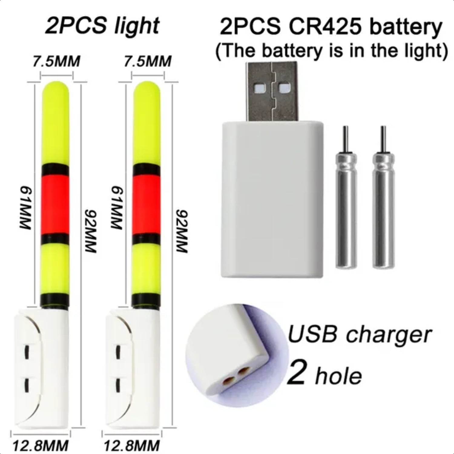 Bright Fluorescent Fishing Light Stick Rod with LED CR425 Lithium ...