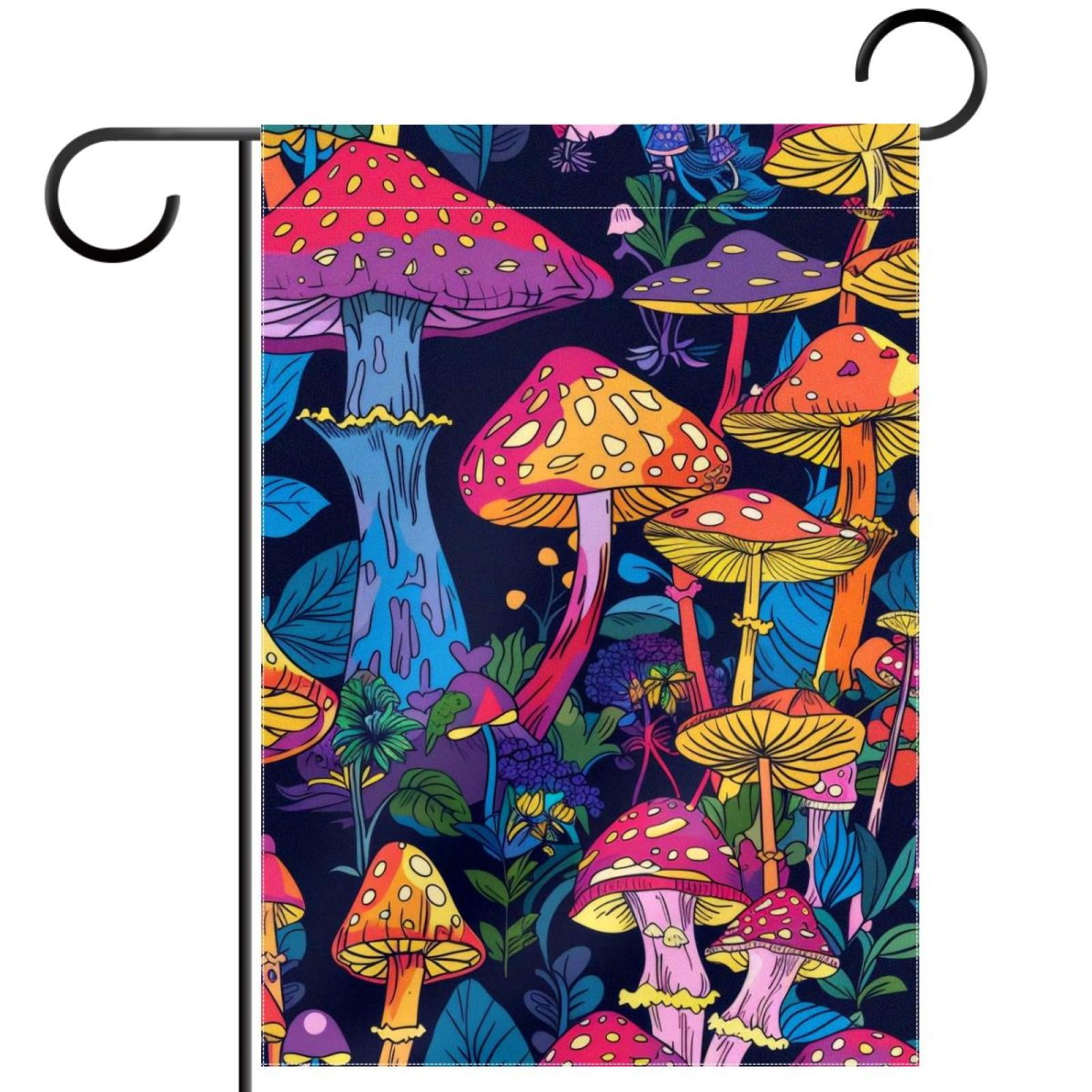 Bright Froest Mushrooms Welcome Garden Flags, 12 x 18 Inch Double Sided ...