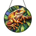 Bright Frog Animal Design Stained Glass Style Window Hanging – Nature ...