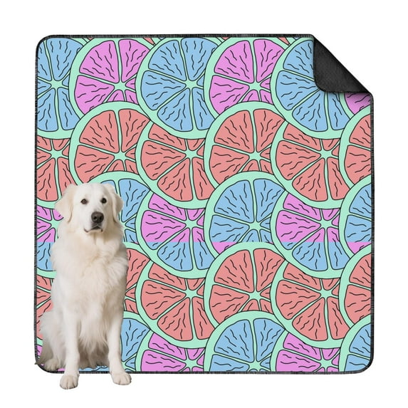 Bright Fruit Pattern 72"x72" Washable Puppy Pads, Reusable Dog Pee Pads ...