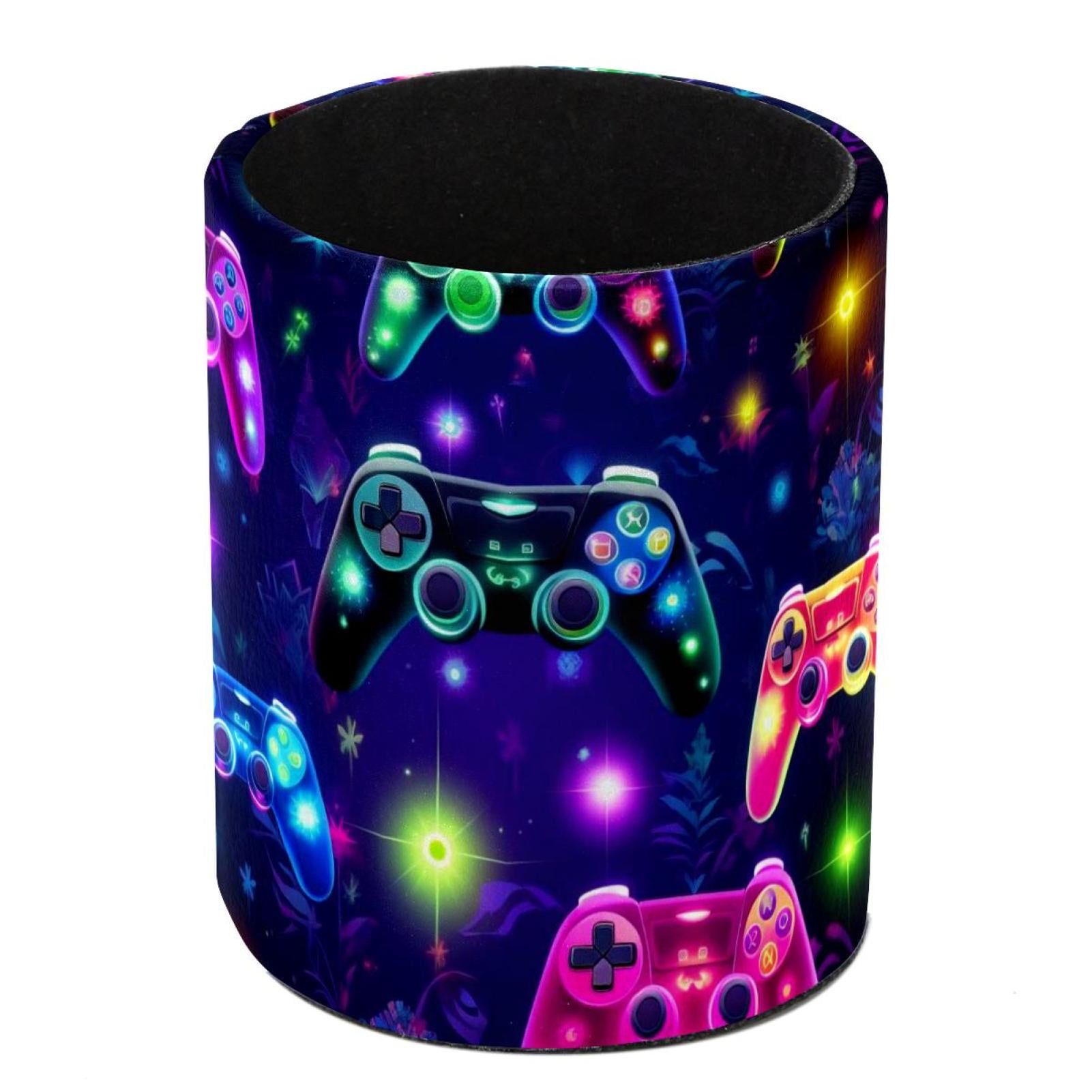 Bright Game Controller PVC Leather Circular Pen Holder for Desk ...