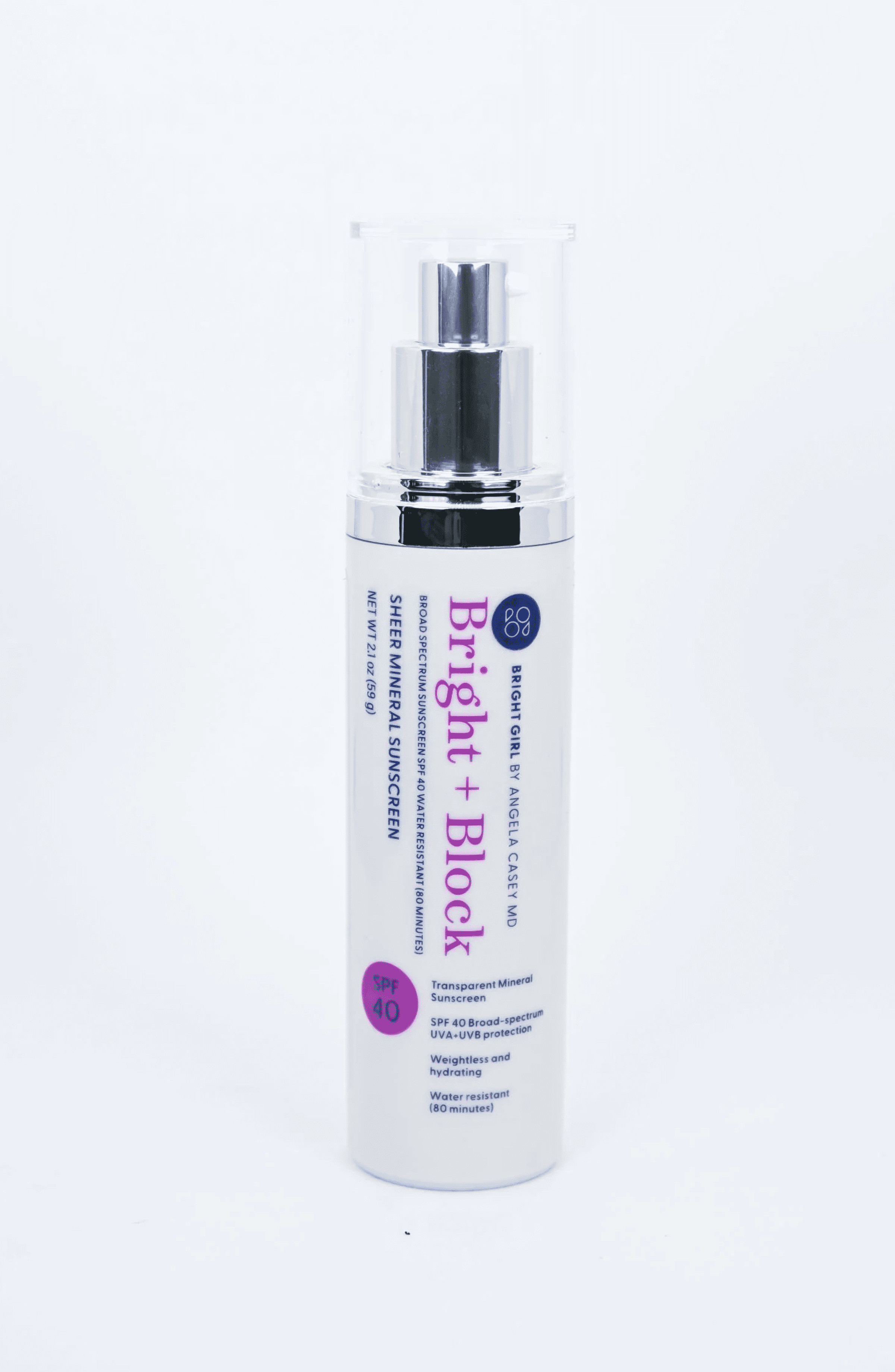 Bright Girl Bright + Block Sheer SPF 40 Mineral Facial Sunscreen for ...